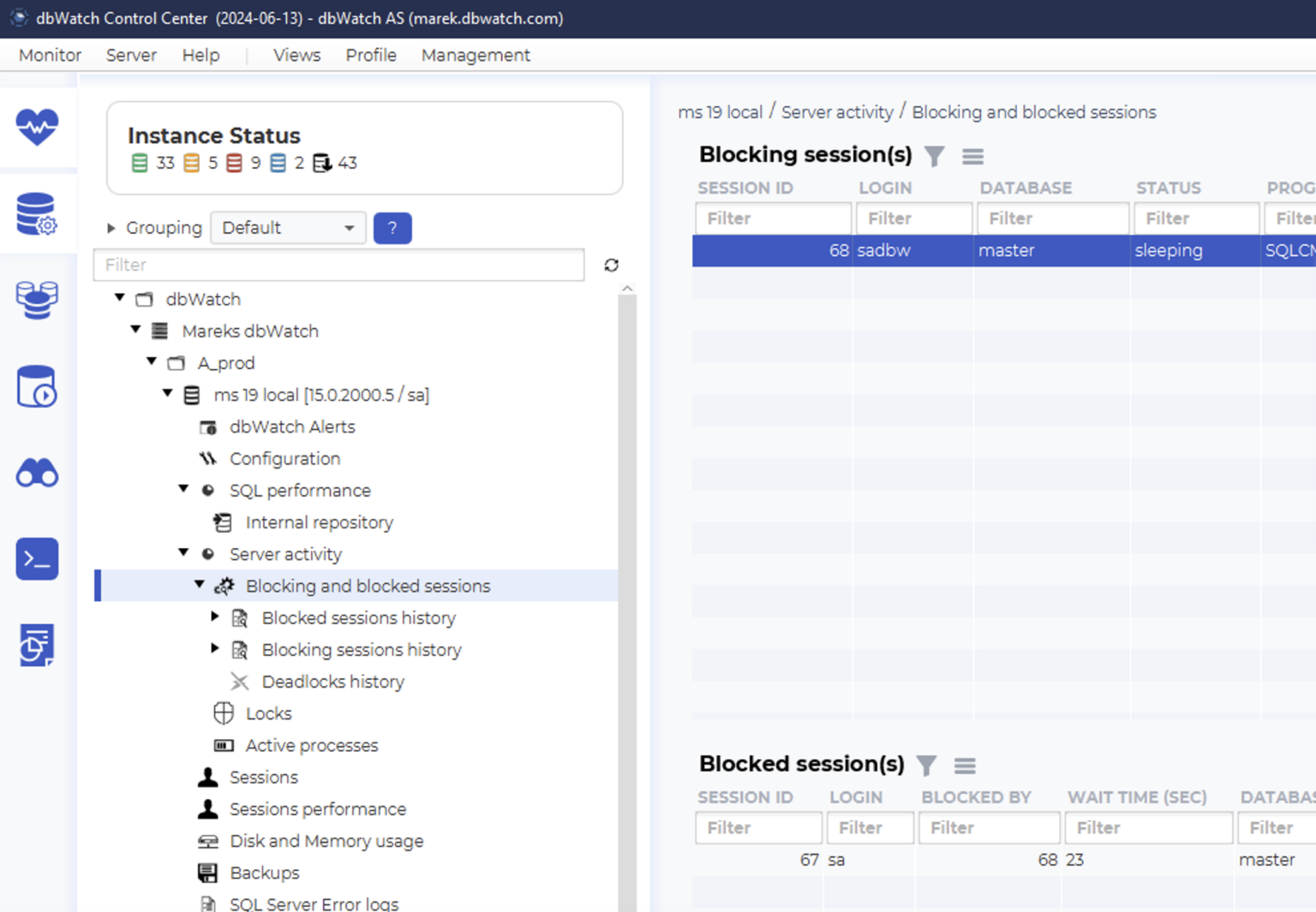 Monitor and Manage Database Locks - dbWatch