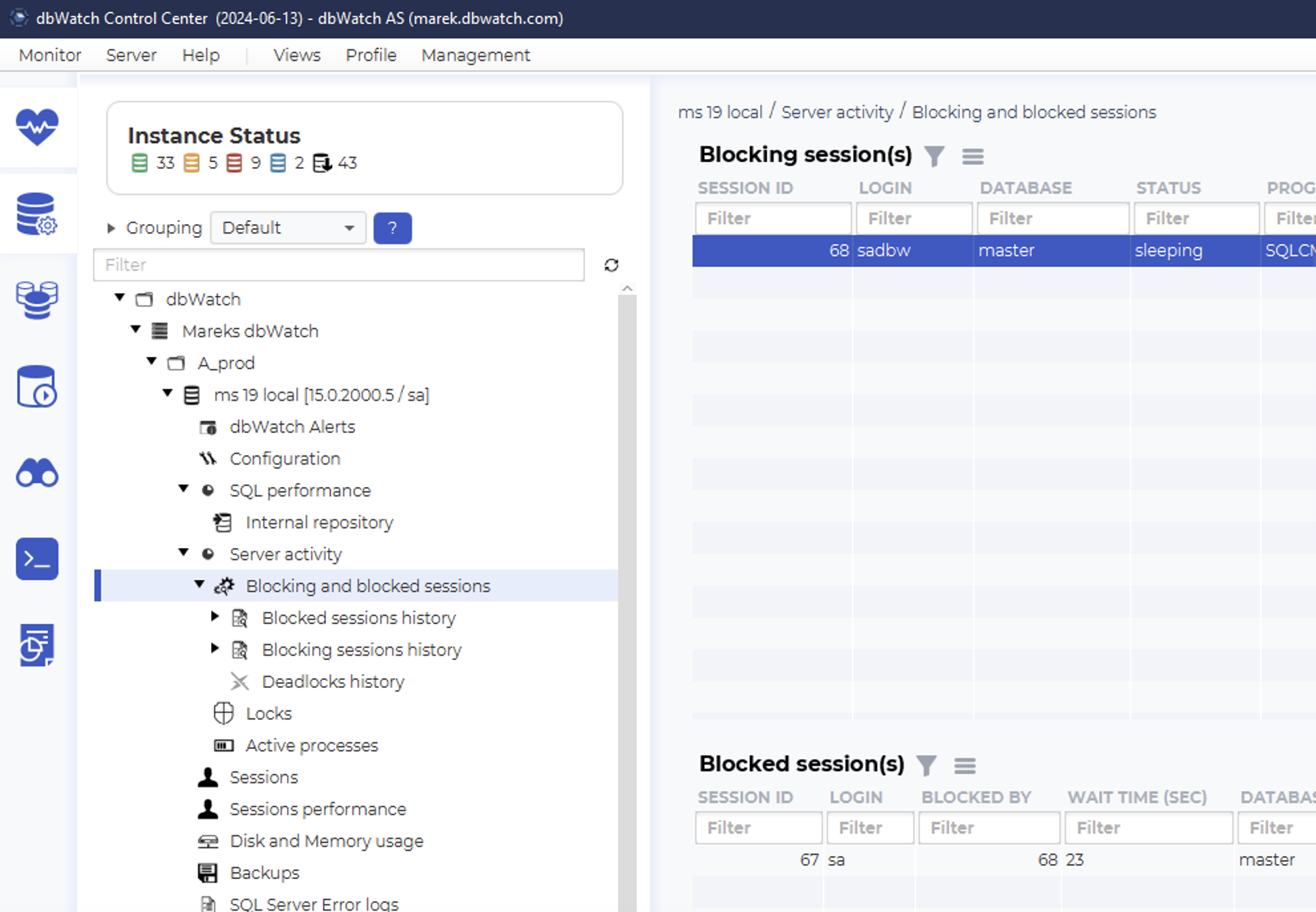 Monitor and Manage Database Locks - dbWatch